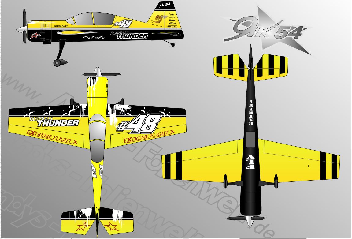 Yak 54 Extreme Flight gelb schwarz 3
